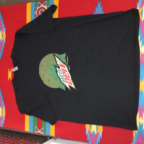 Gildan | Shirts | Vintage Mountain Dew Crew Shirt Mens Black Promo ...